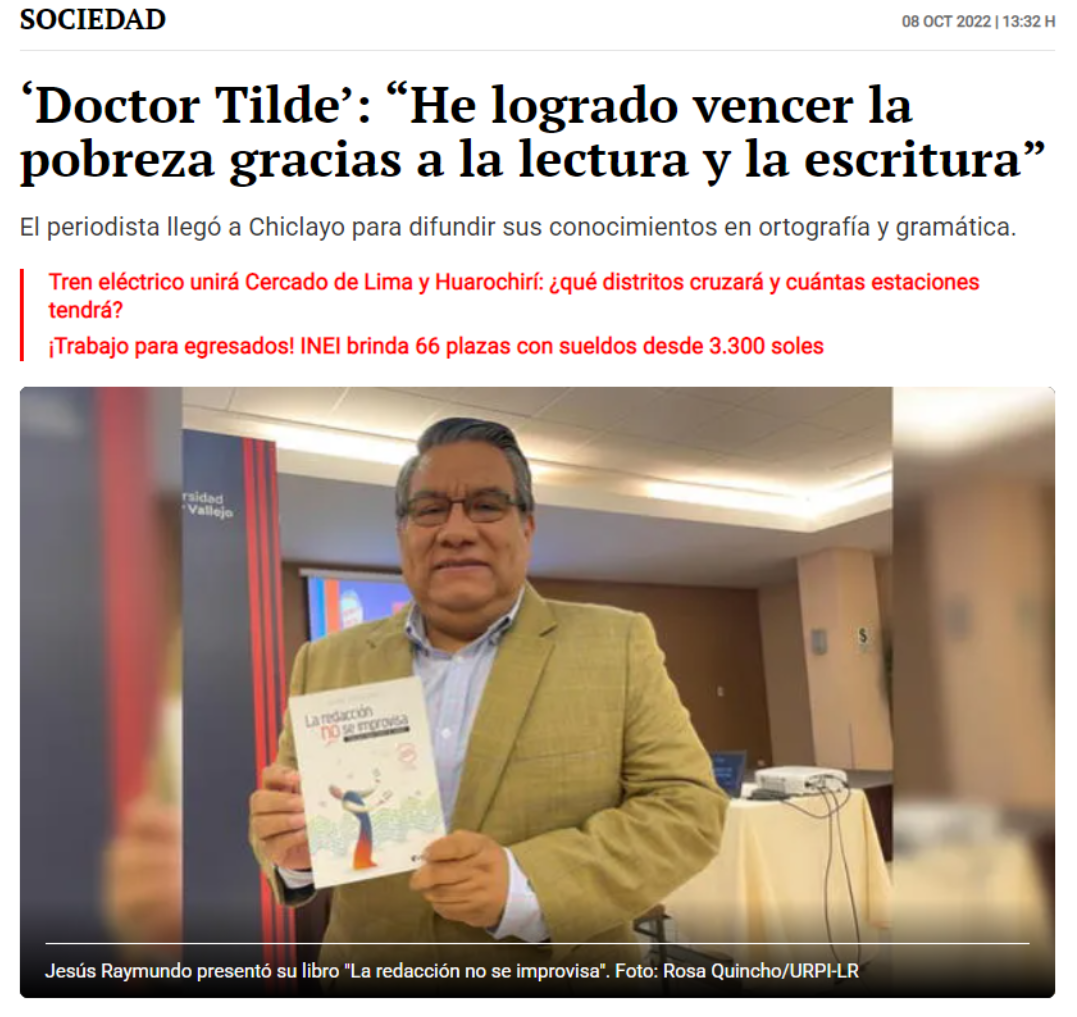 DOCTOR TILDE: ‘HE LOGRADO VENCER LA POBREZA GRACIAS A LA LECTURA Y LA ESCRITURA’ – Artificecrea
