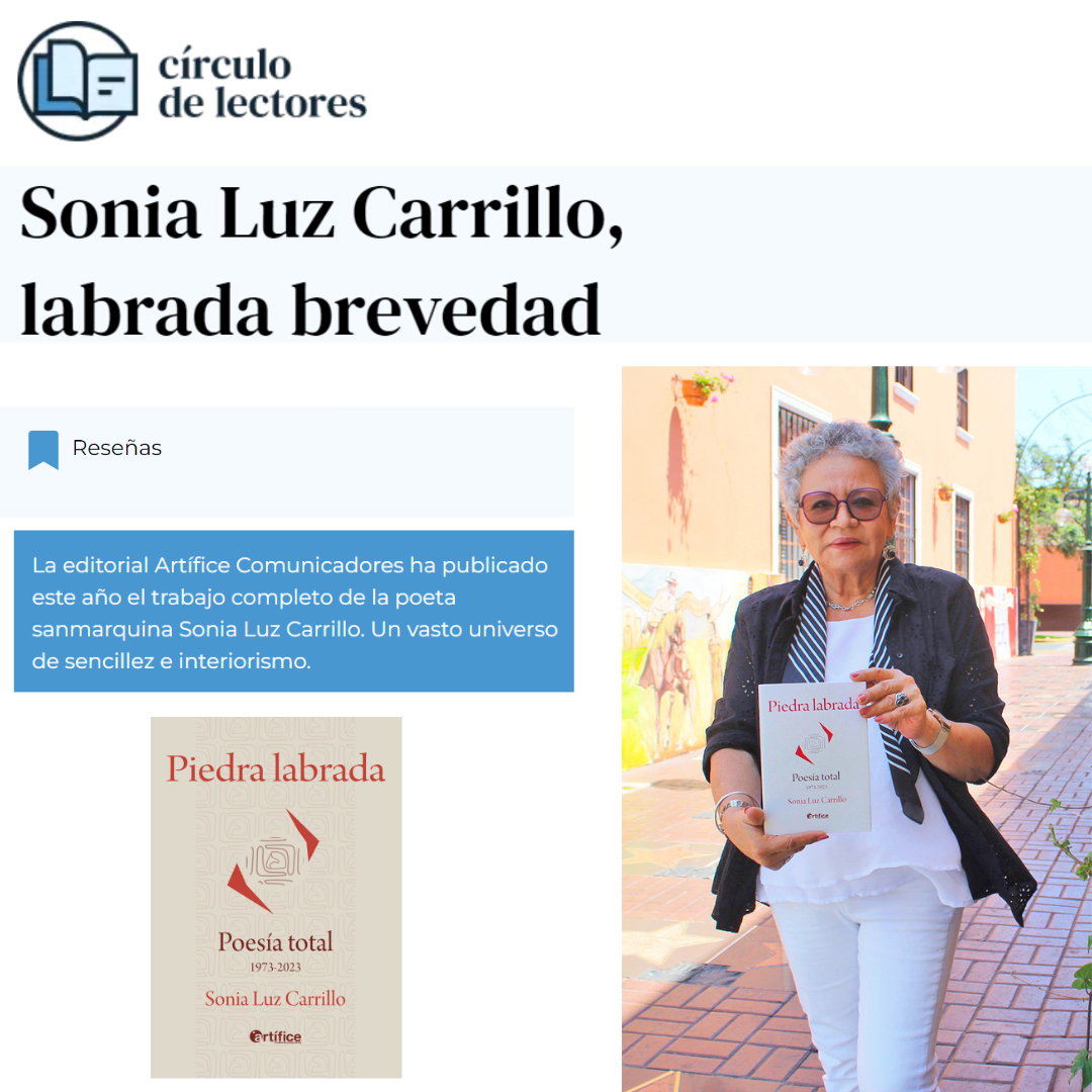 CÍRCULO DE LECTORES: SONIA LUZ CARRILLO, LABRADA BREVEDAD – Artificecrea